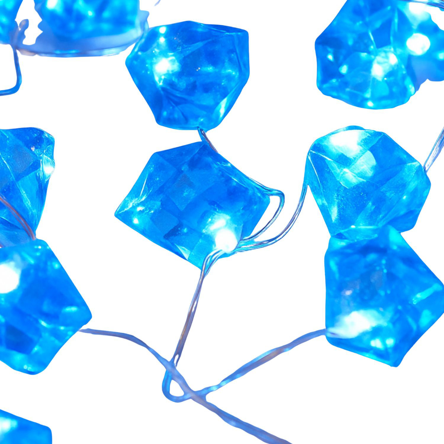 Trinx 10 LED Crystal String Lights – 4.9ft Cool Blue, Clear Wire ...