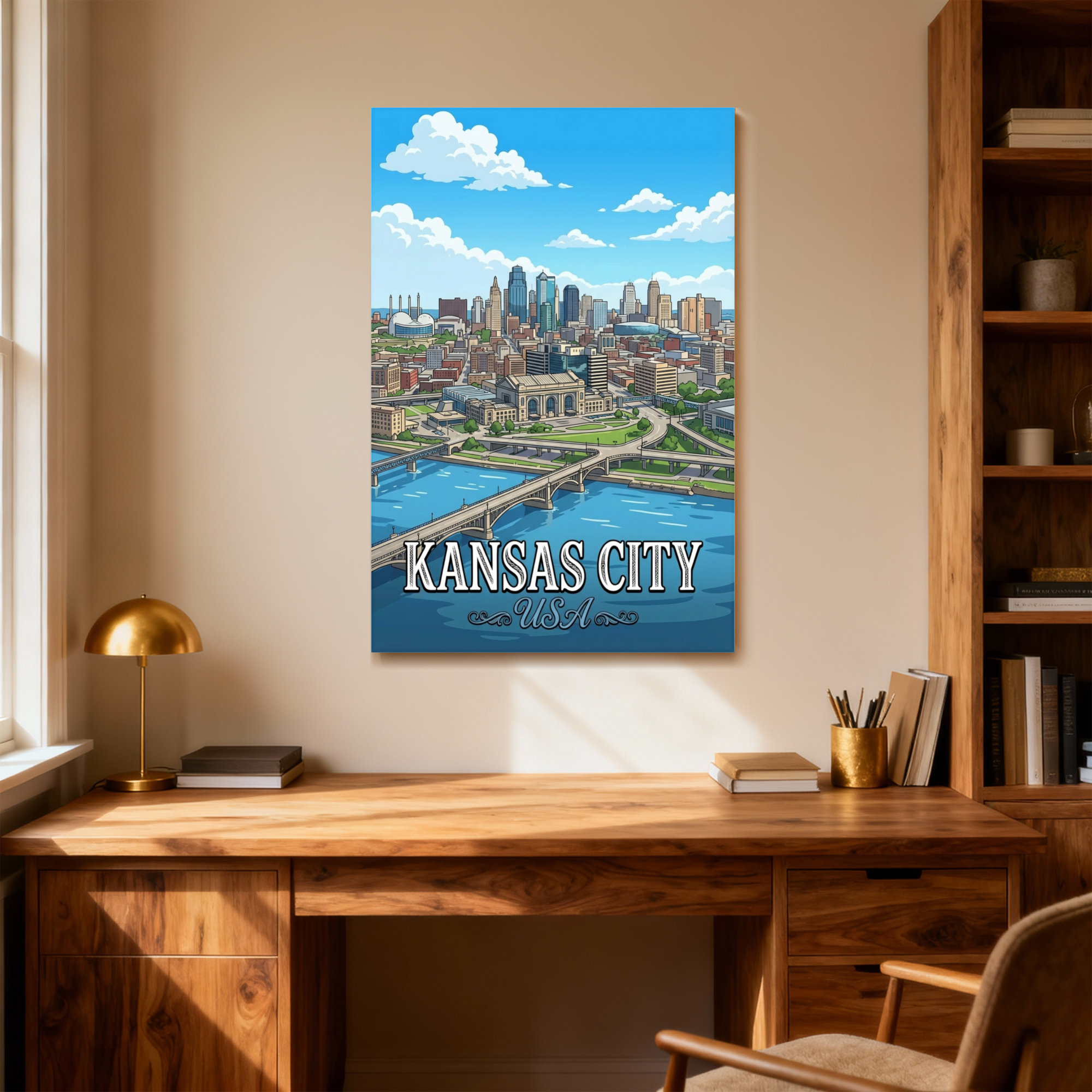 Latitude Run® Scenic & Cityscapes Kansas City Skyline River Bridge ...