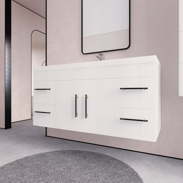 Brayden Studio® Bastos 47" Wall-Mounted Single Bathroom Vanity Set ...