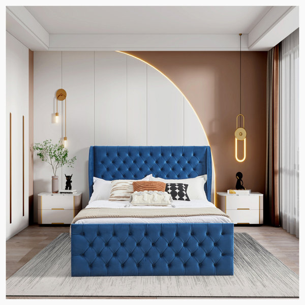 House of Hampton® Jarvez Upholstered Wingback Bed | Wayfair