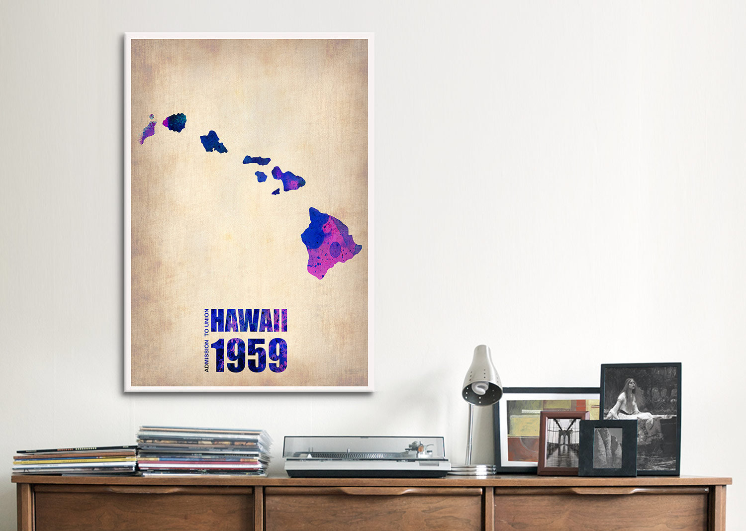 Trinx Hawaii Watercolor Map by Naxart Graphic Art on Wrapped Canvas ...