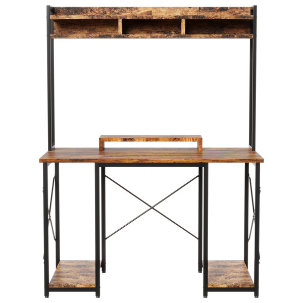 Inbox Zero Kaisa Metal Base Computer Desk Writing or Working Desk With ...