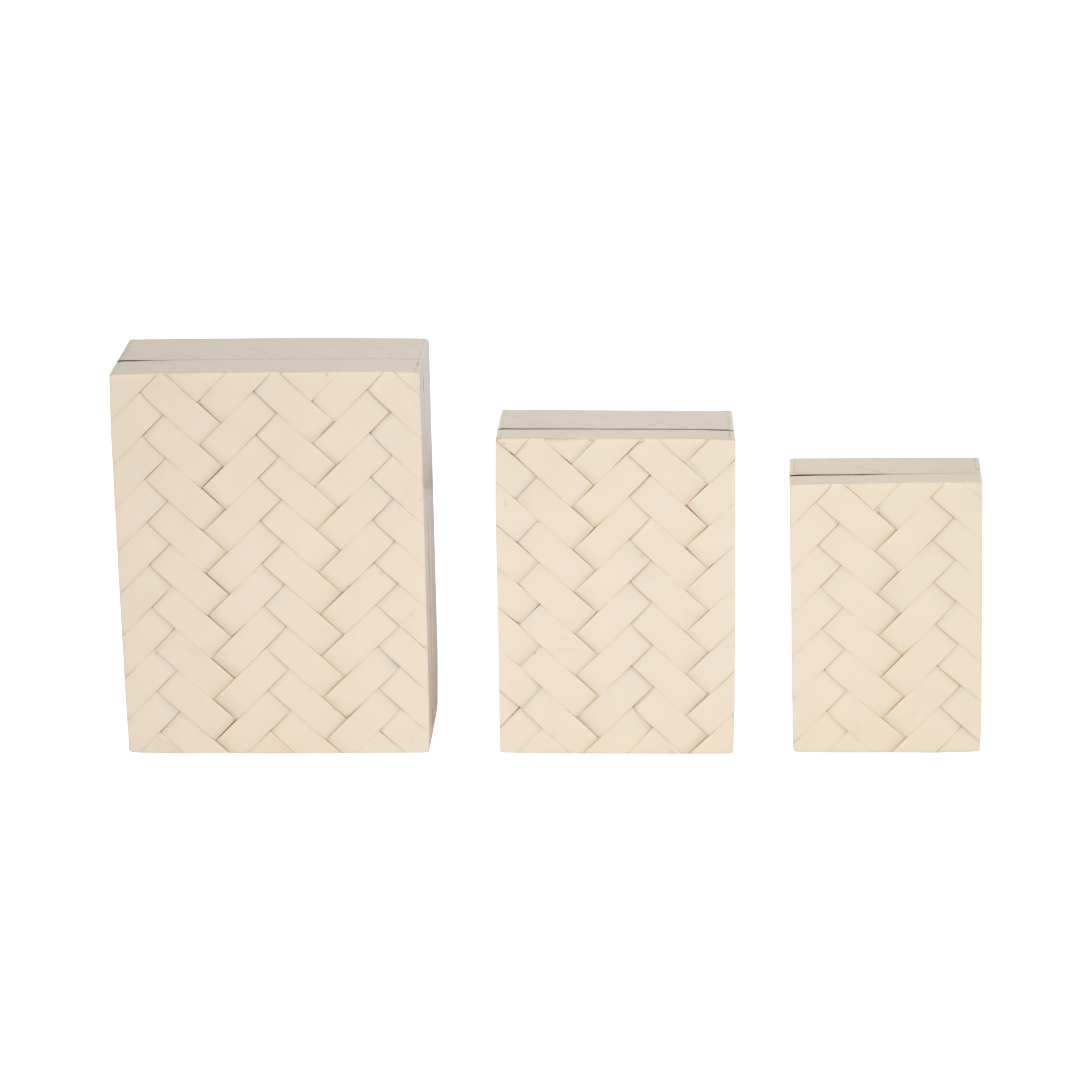 Latitude Run® Elegant Ivory Chain Boxes, Expertly Crafted from Resin ...