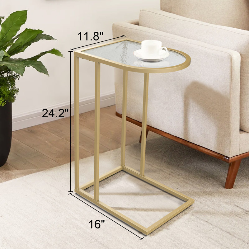 Mercer41 Glass Top C Table End Table | Wayfair
