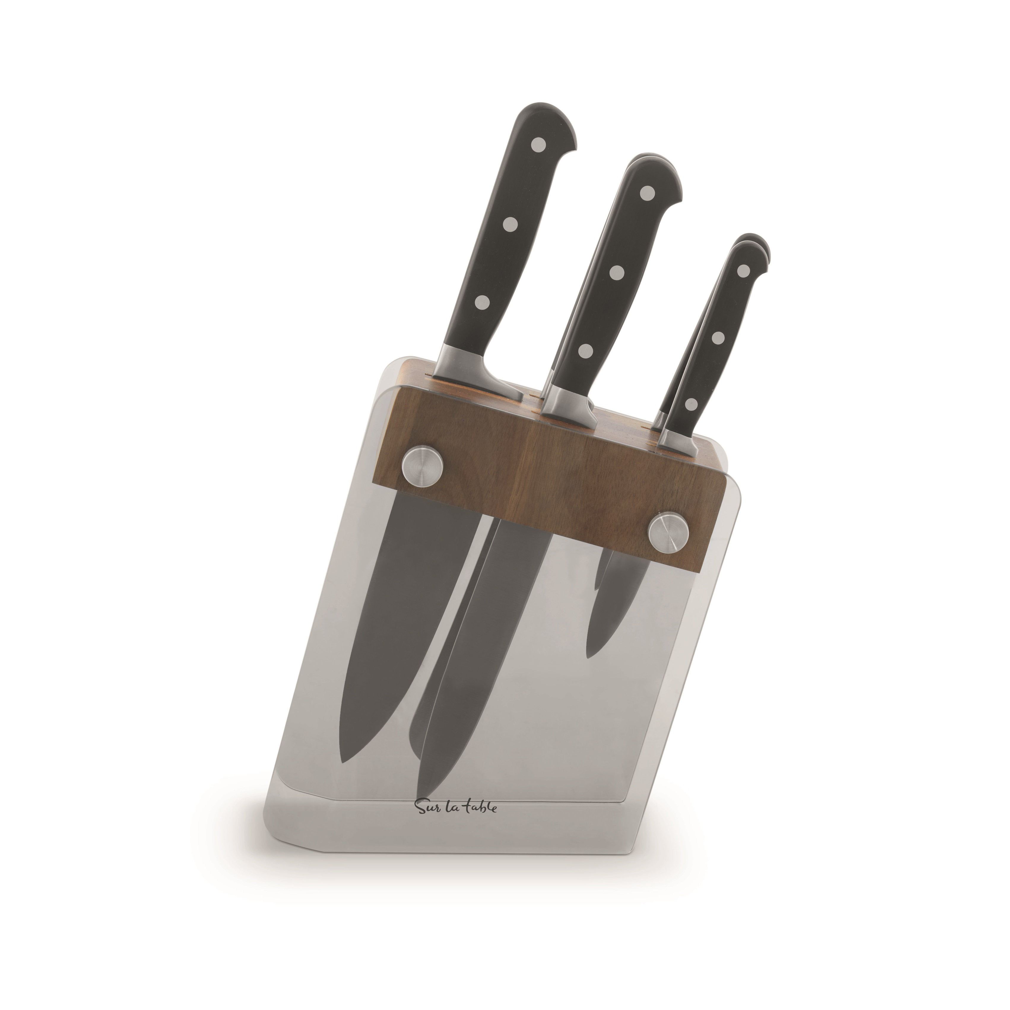 Ebern Designs SLT851055 Core 5 Pc Knife Set with Block, Medium, Walnut ...