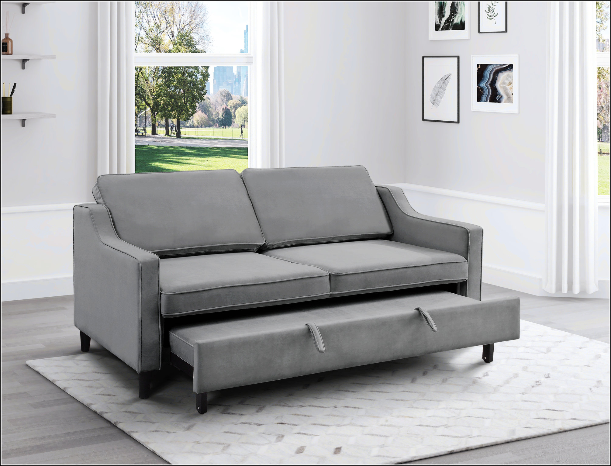 Corrigan Studio® Modern Convertible Studio Sofa With Pull-Out Bed | Wayfair