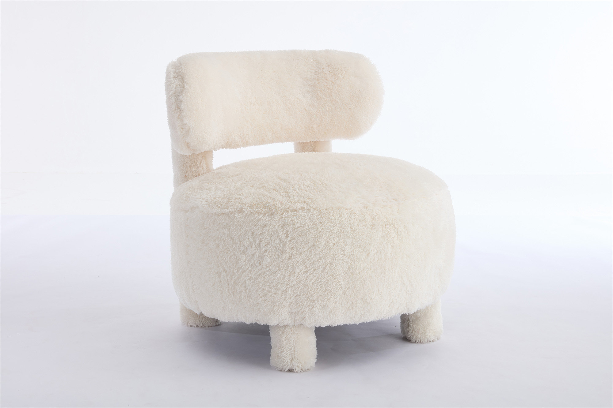 Latitude Run® 063-Teddy Fabric Armless Accent Chair With Curved ...