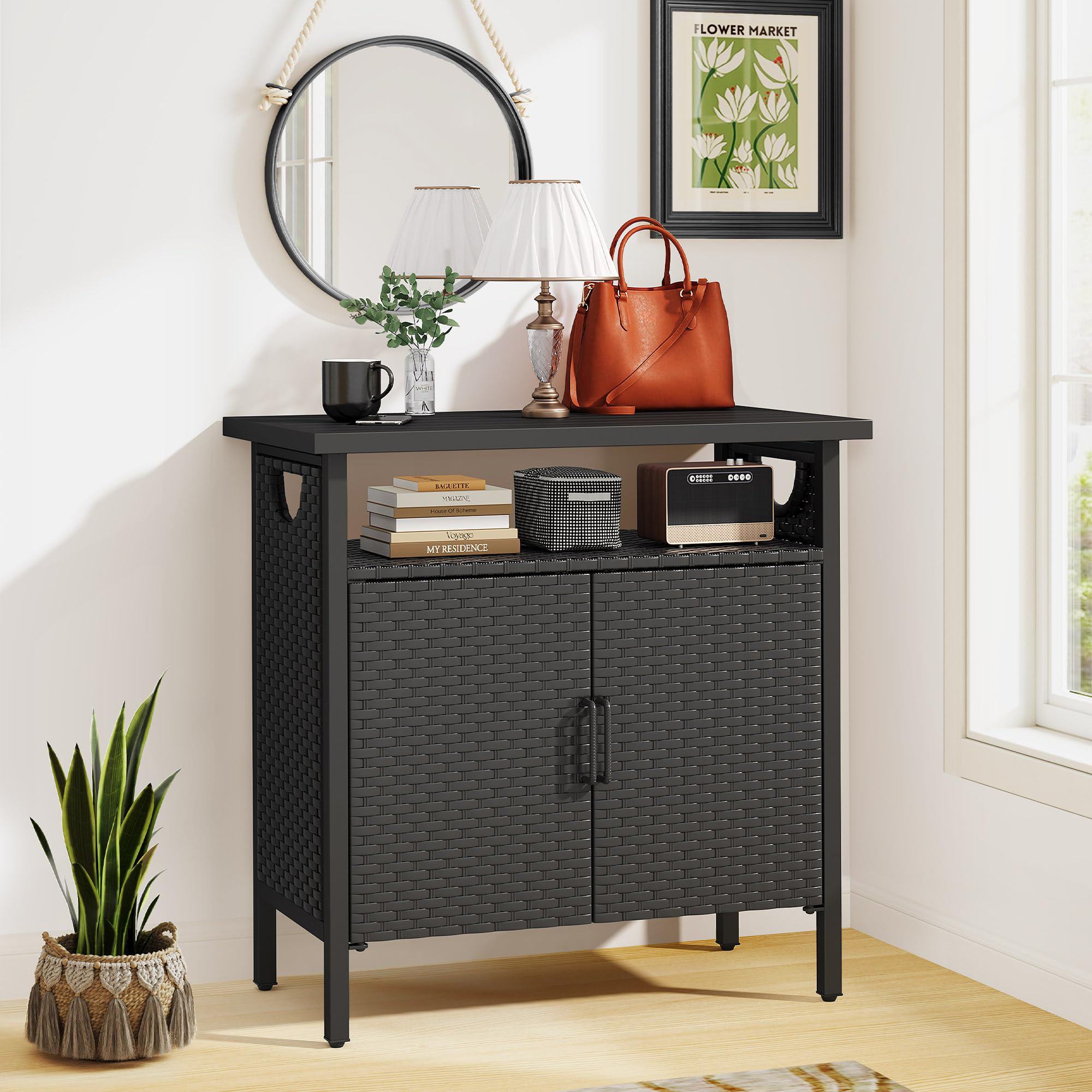 Fetfon Outdoor Wicker Storage Cabinet - Wayfair Canada