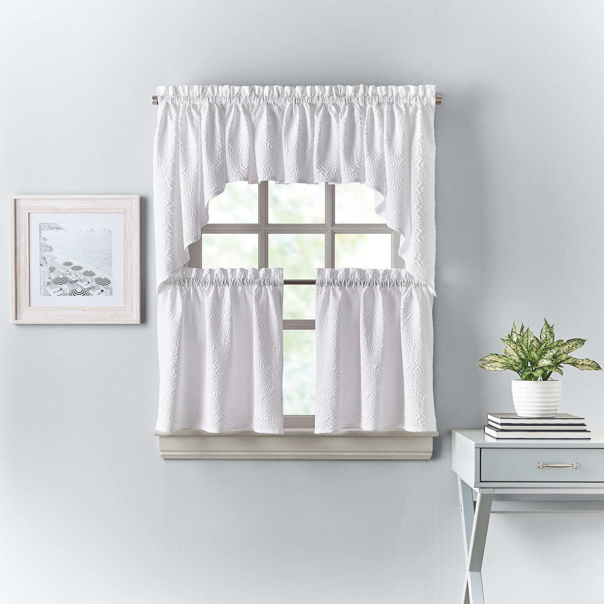 DKNY Chrysanthemum Floral Window Swag Pair & Reviews | Wayfair