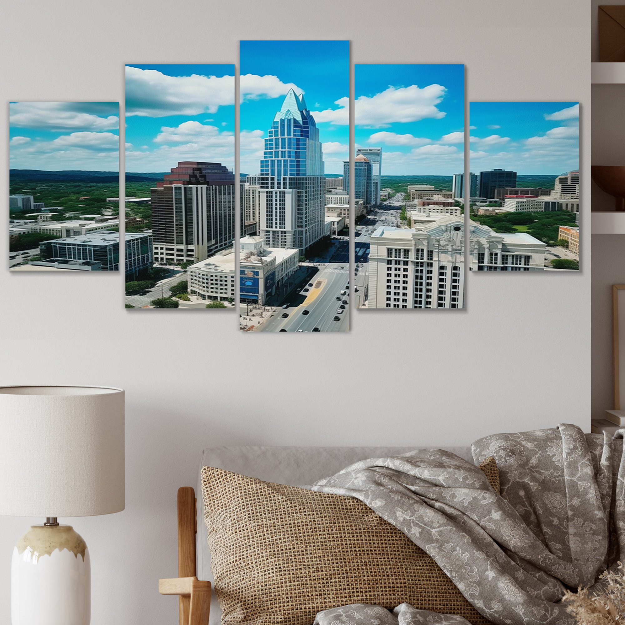 Design Art Austin Dynamic Cityscape III - Cityscapes Metal Wall Art ...