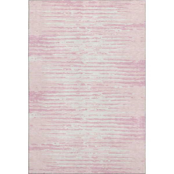 Bungalow Rose Premium Machine Washable Prisco Pink Rug | Wayfair