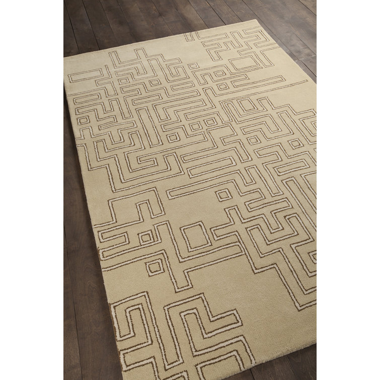 Wade Logan® Cloral Authentic Hand-Tufted Handmade Brown, Cream & Beige ...