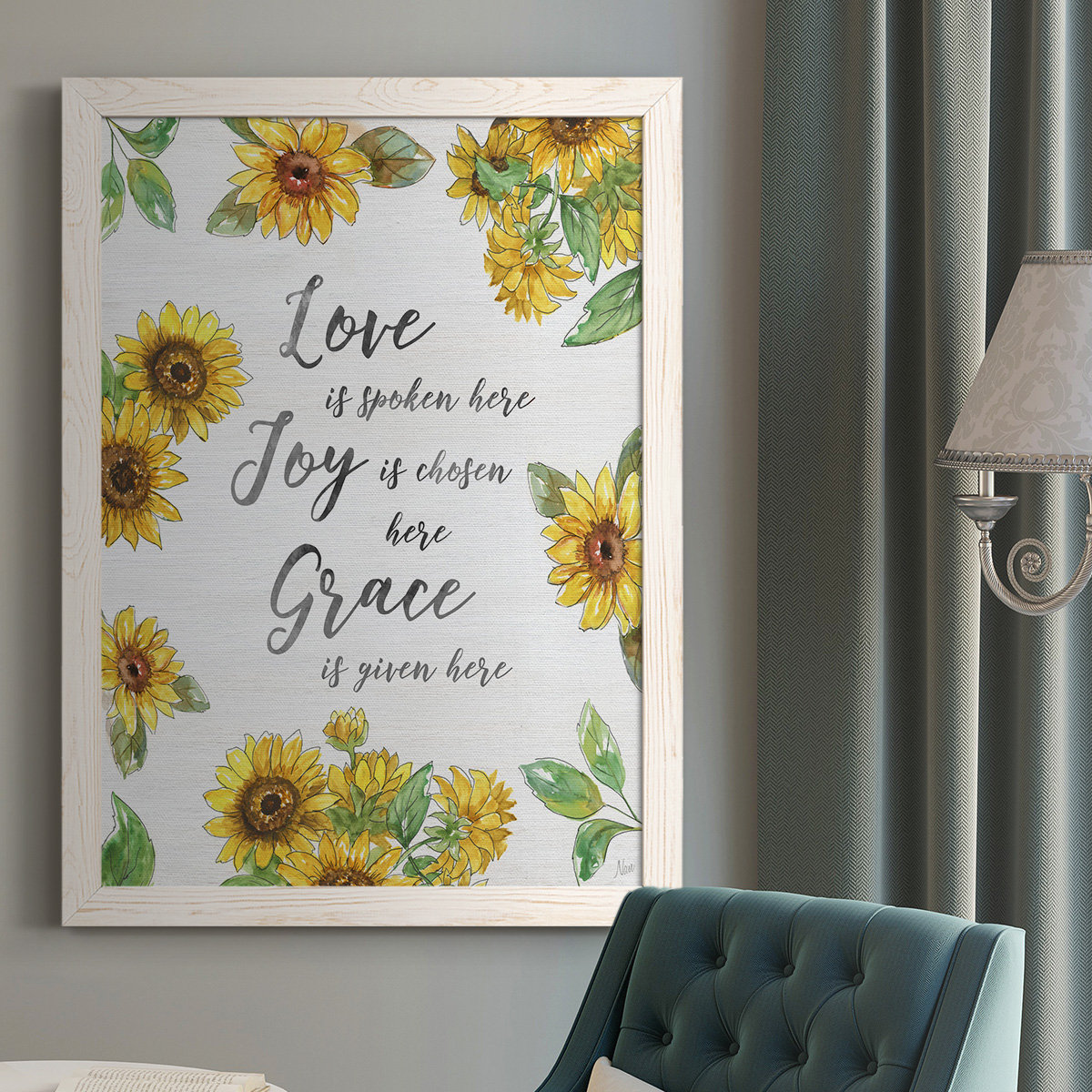 August Grove® Grace Given Here - Single Picture Frame Print on Canvas ...