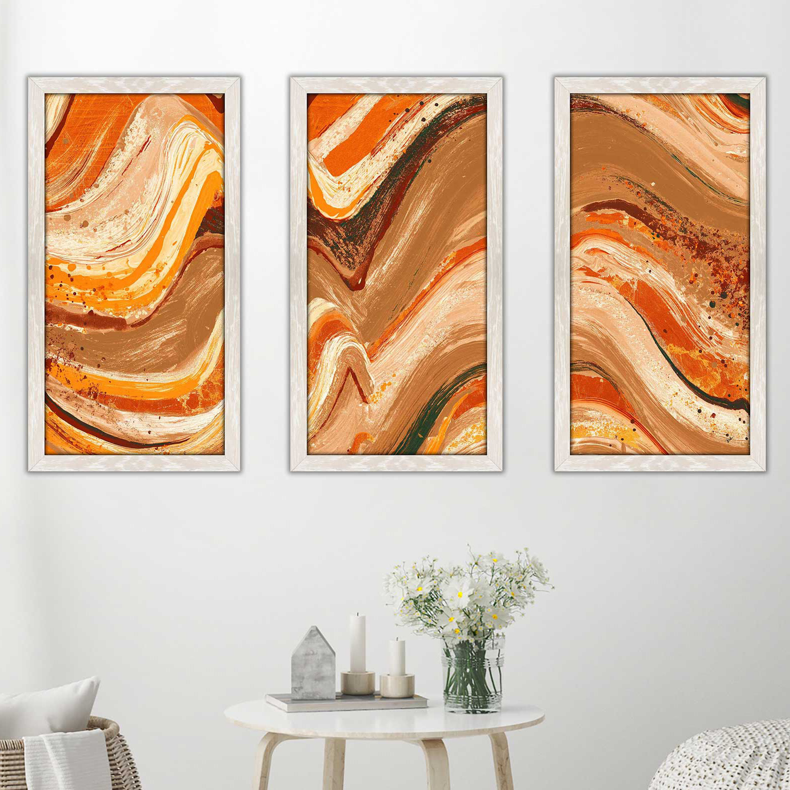 Mercer41 'New Concept Orange Abstract' Acrylic Painting Print Multi ...