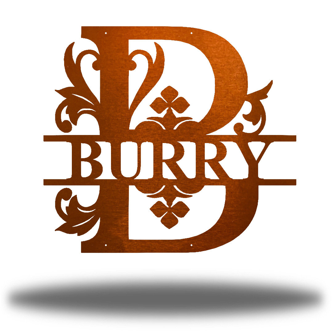 Astoria Grand Ingwar Floral Split Letter Monogram Customized Wall ...