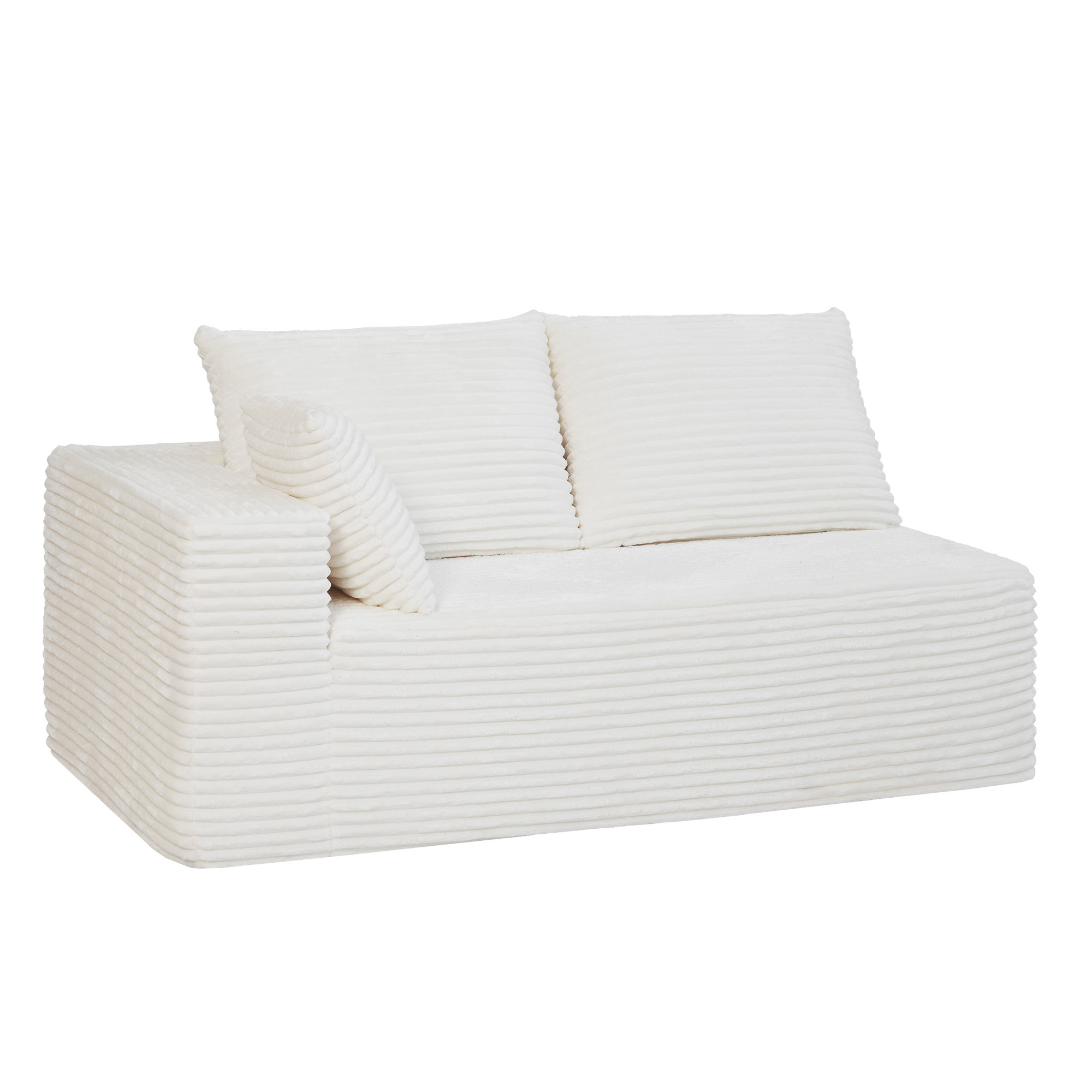 Mercer41 Arub Modern Modular Cloud Plush Corduroy Fabric Left-Arm Sofa ...