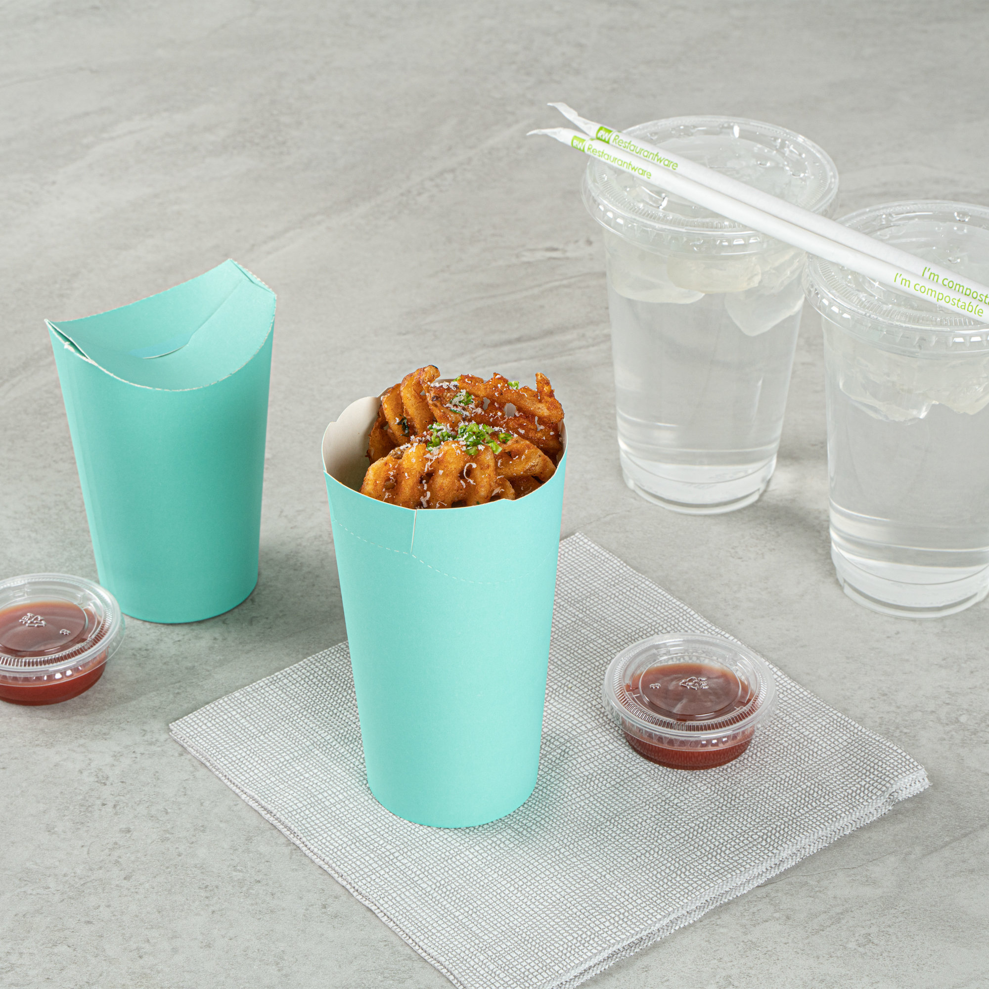 Restaurantware-Bio Tek 20 Ounce French Fry Cups, 100 Disposable French ...