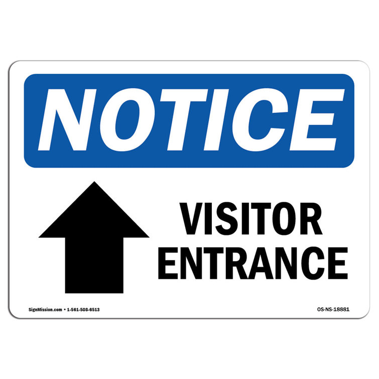 SignMission Visitor Entrance Sign with Symbol | Wayfair