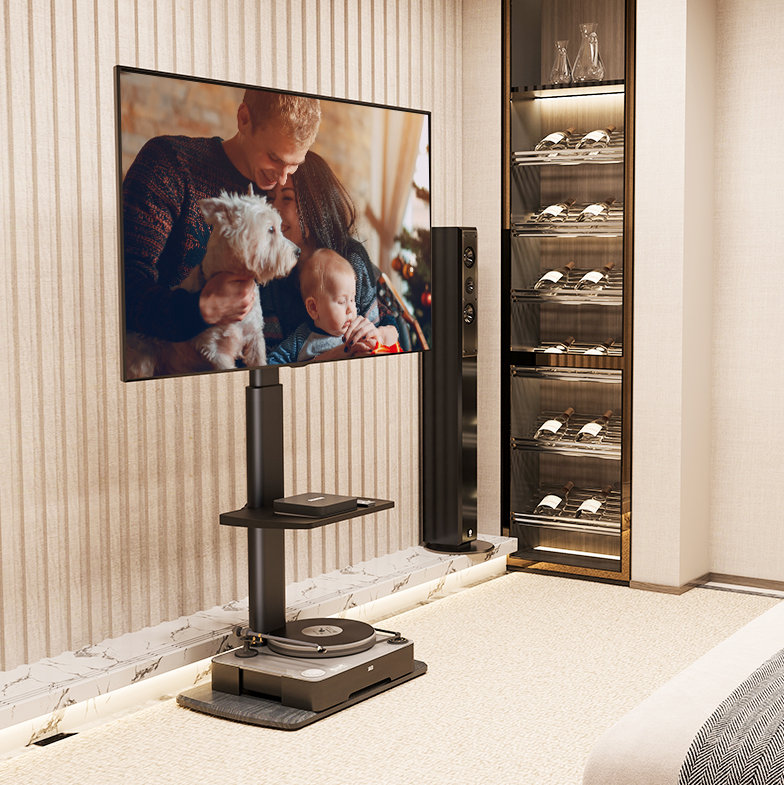 Fitueyes E series FITUEYES Swivel Modern Floor TV Stand Tall Corner TV ...