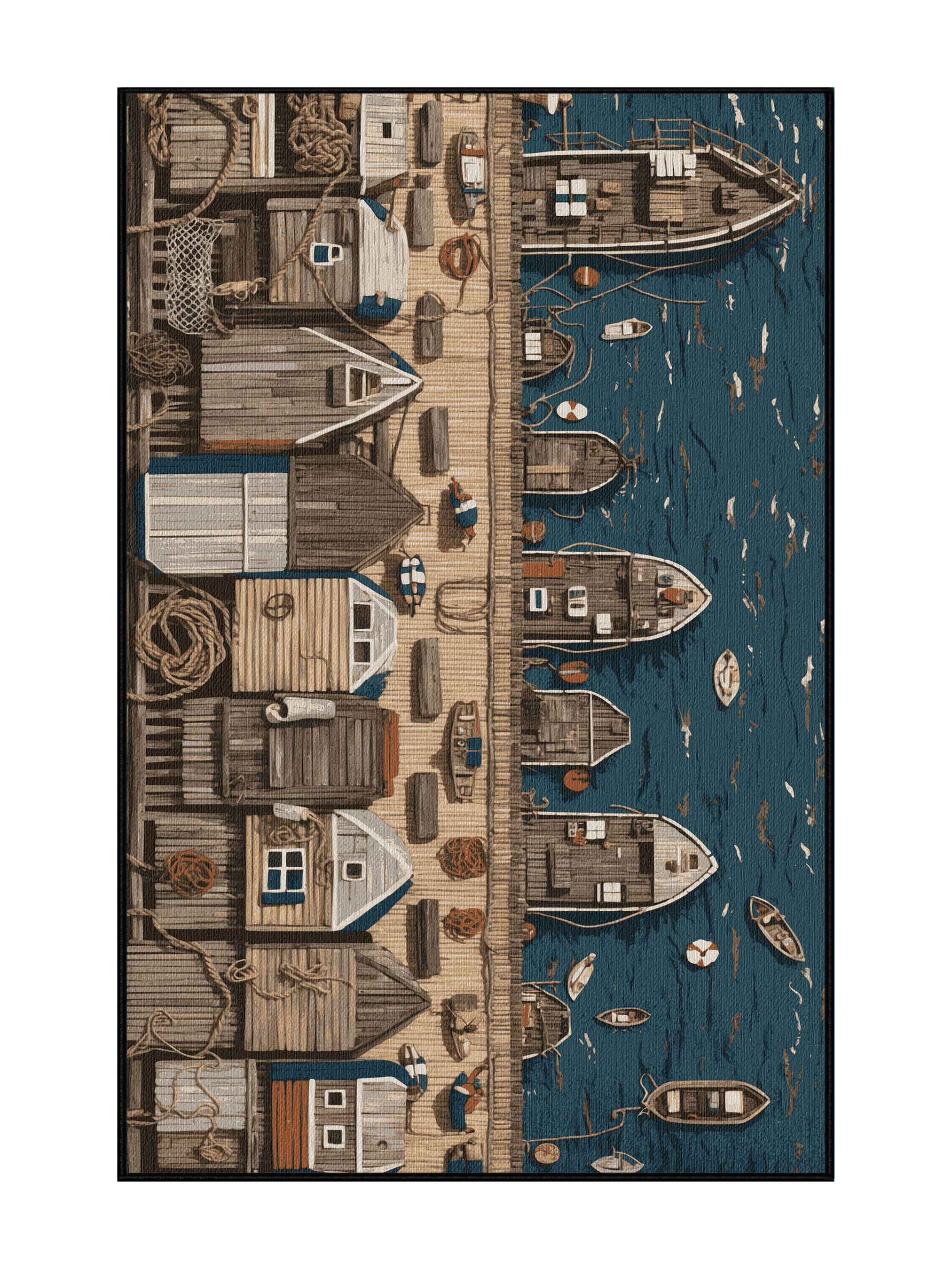 Longshore Tides Washable Harbor Scene Coastal Area Rug | Wayfair