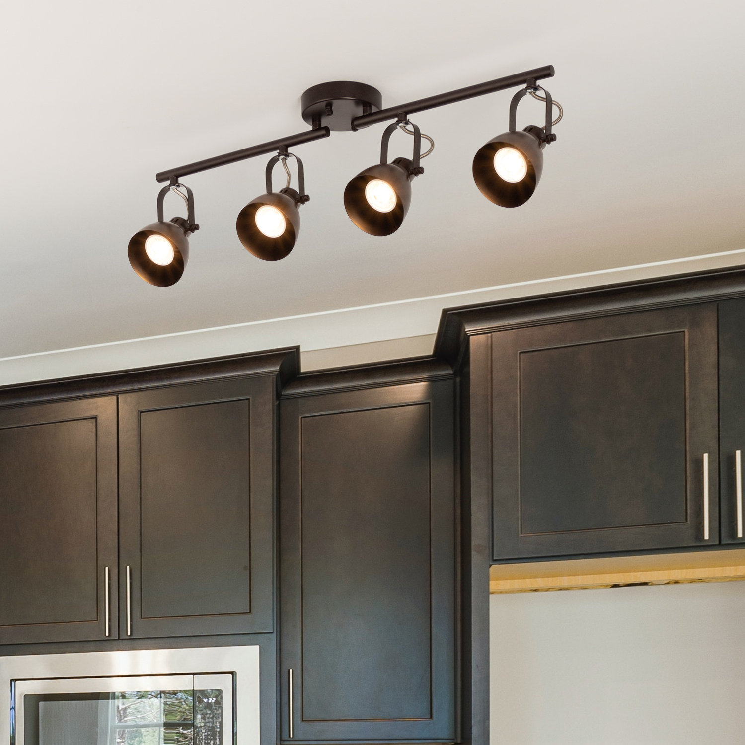 wohoda Track Light Kit 4-Light LED Ceiling Spotlight with 4 8W GU10 ...