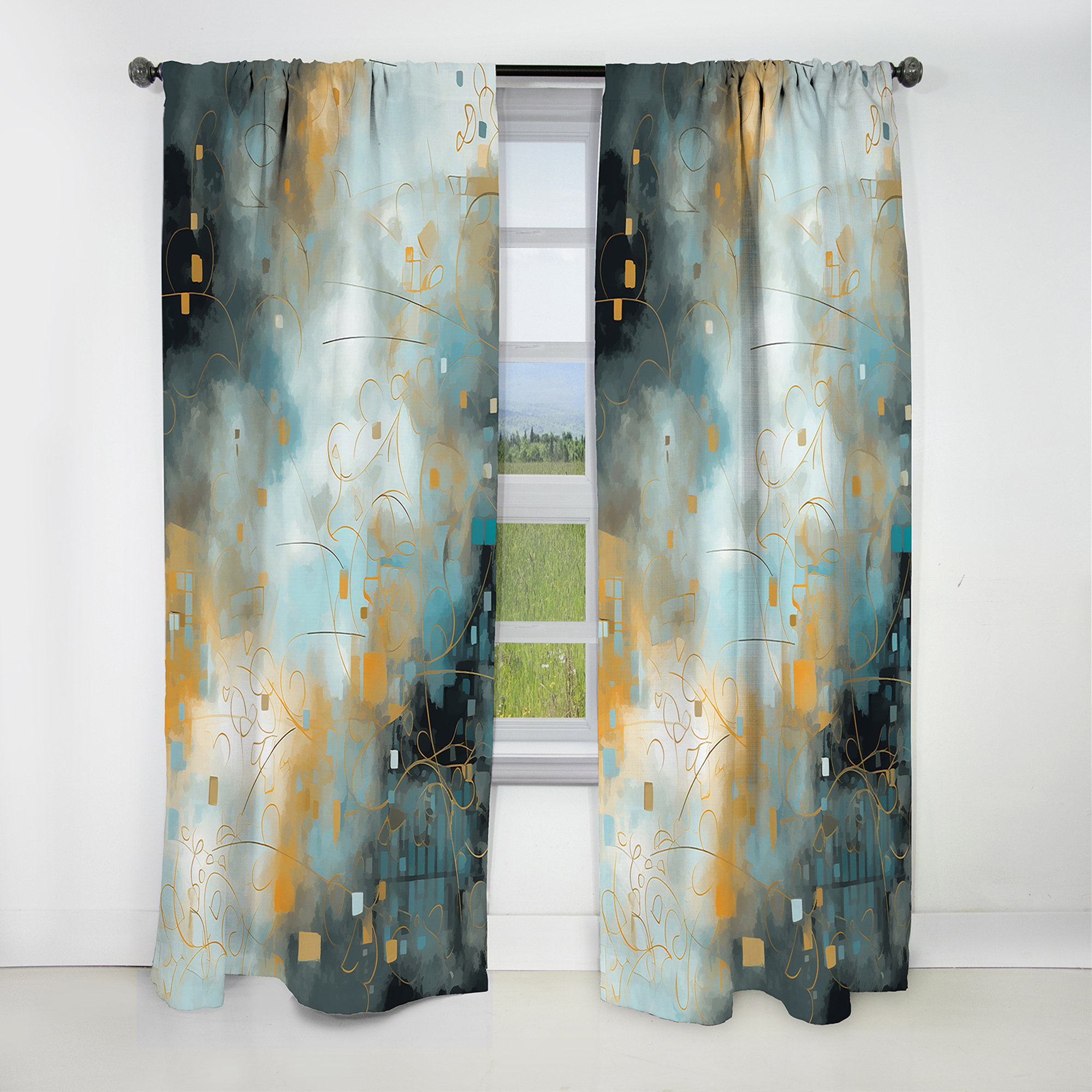 Orren Ellis Abstracted Vibrant Expressions II - Abstract Curtain ...