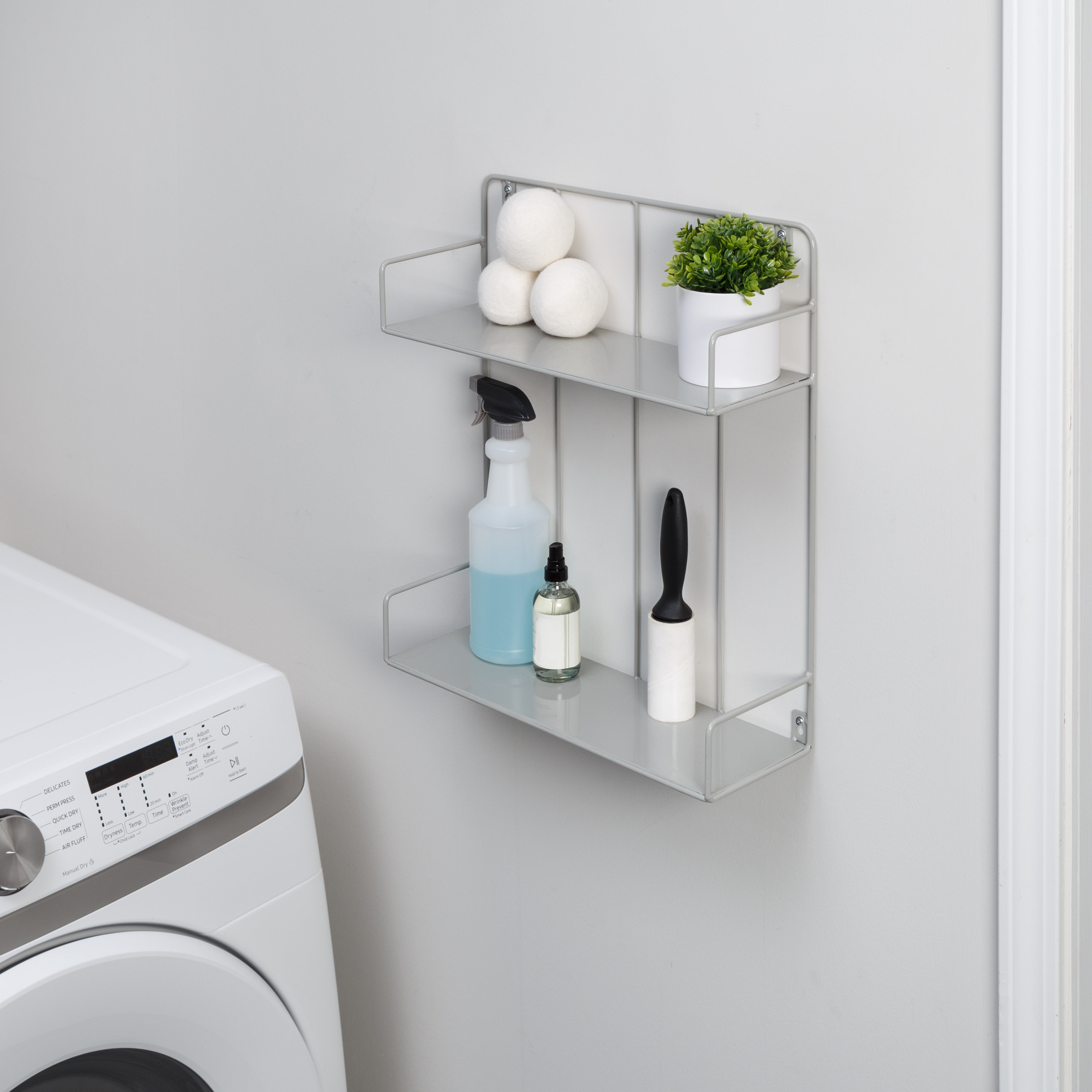 Latitude Run® Small 2 Tier Metal Wall Shelf, Grey - Wayfair Canada