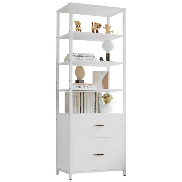 17 Stories 2 Drawer Bookcase Tall Bookshelf & Reviews | Wayfair