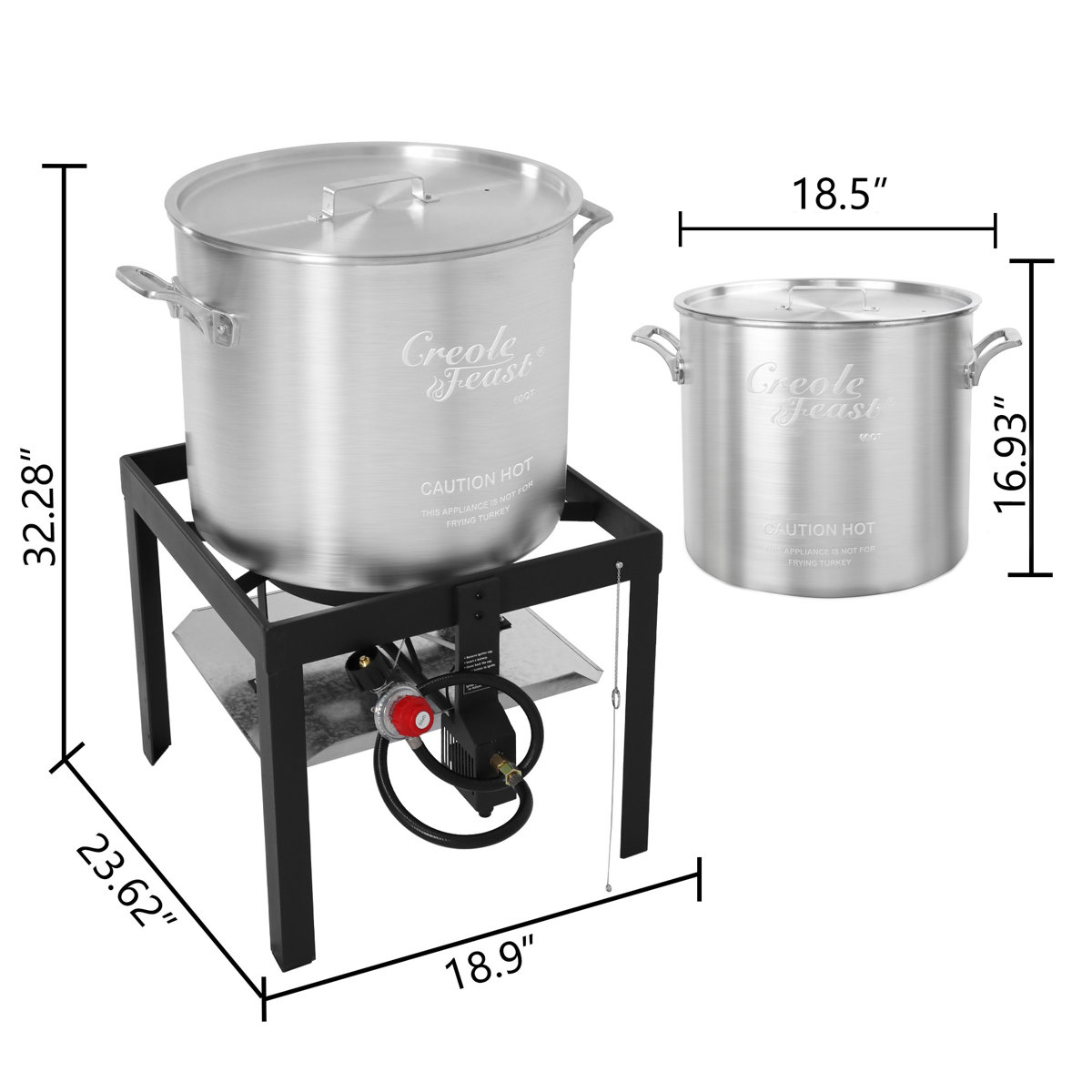 Creole Feast Seafood Boiling Kit with Strainer, Outdoor Aluminum ...