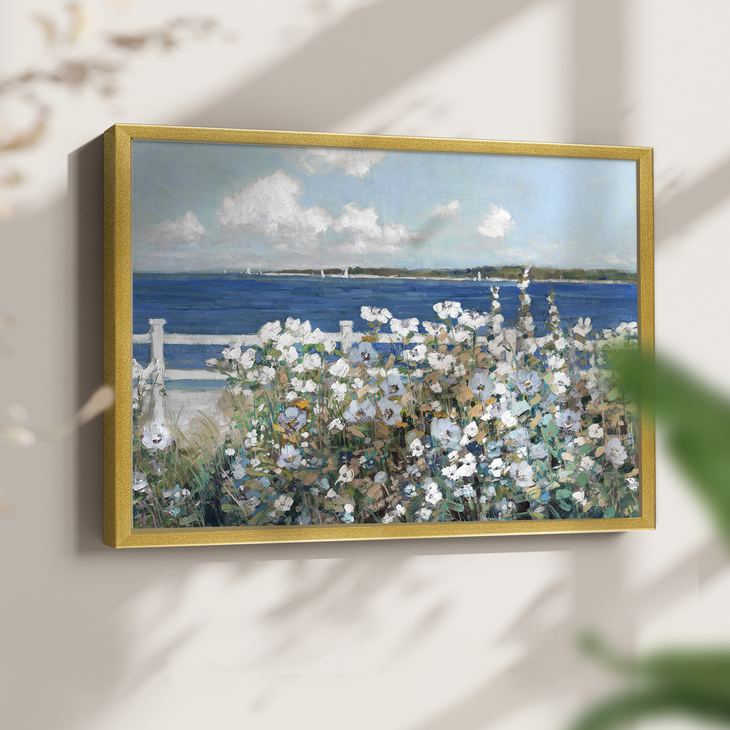 Highland Dunes Bayside Garden -Framed Print - Restickable | Wayfair