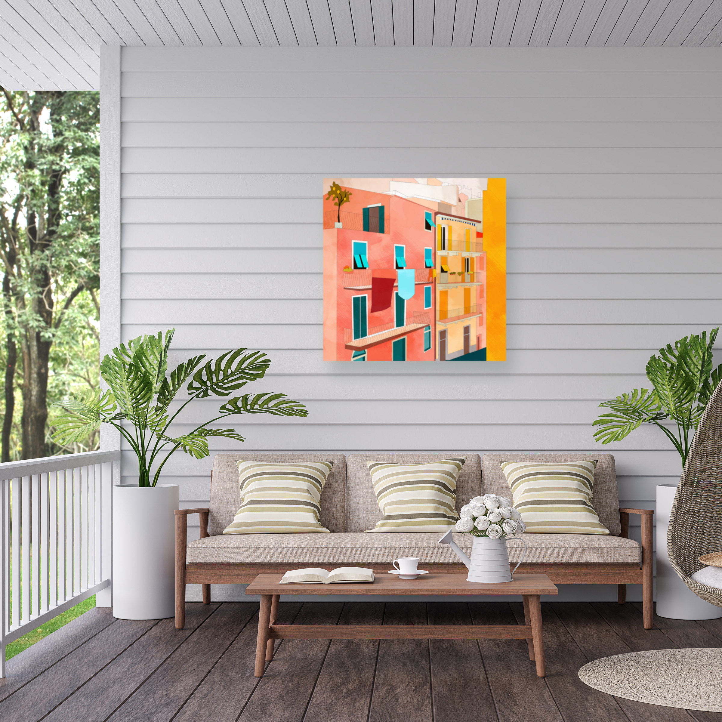 Ebern Designs Ana Rut Bre Little Italy Houses Outdoor Canvas | Wayfair