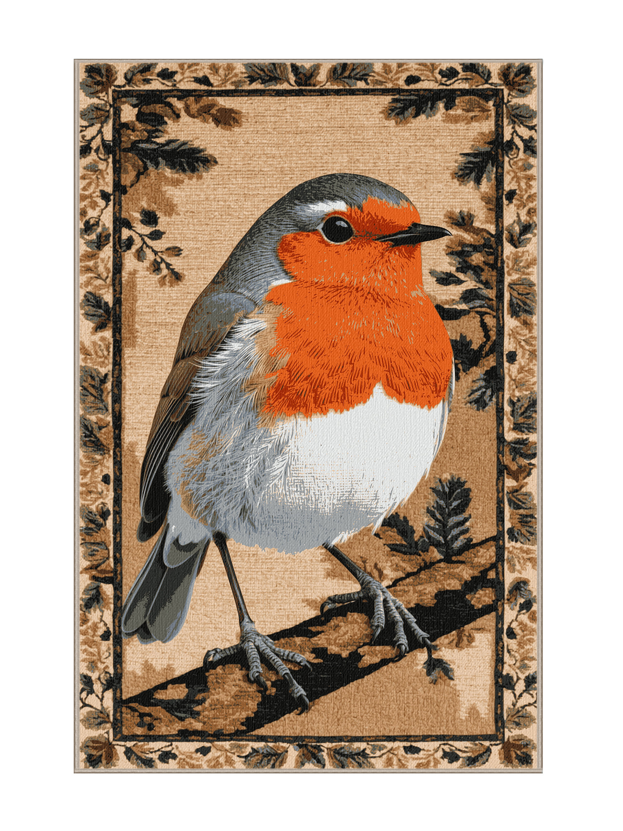 Foundry Select Washable European Robin Birds Area Rug | Wayfair
