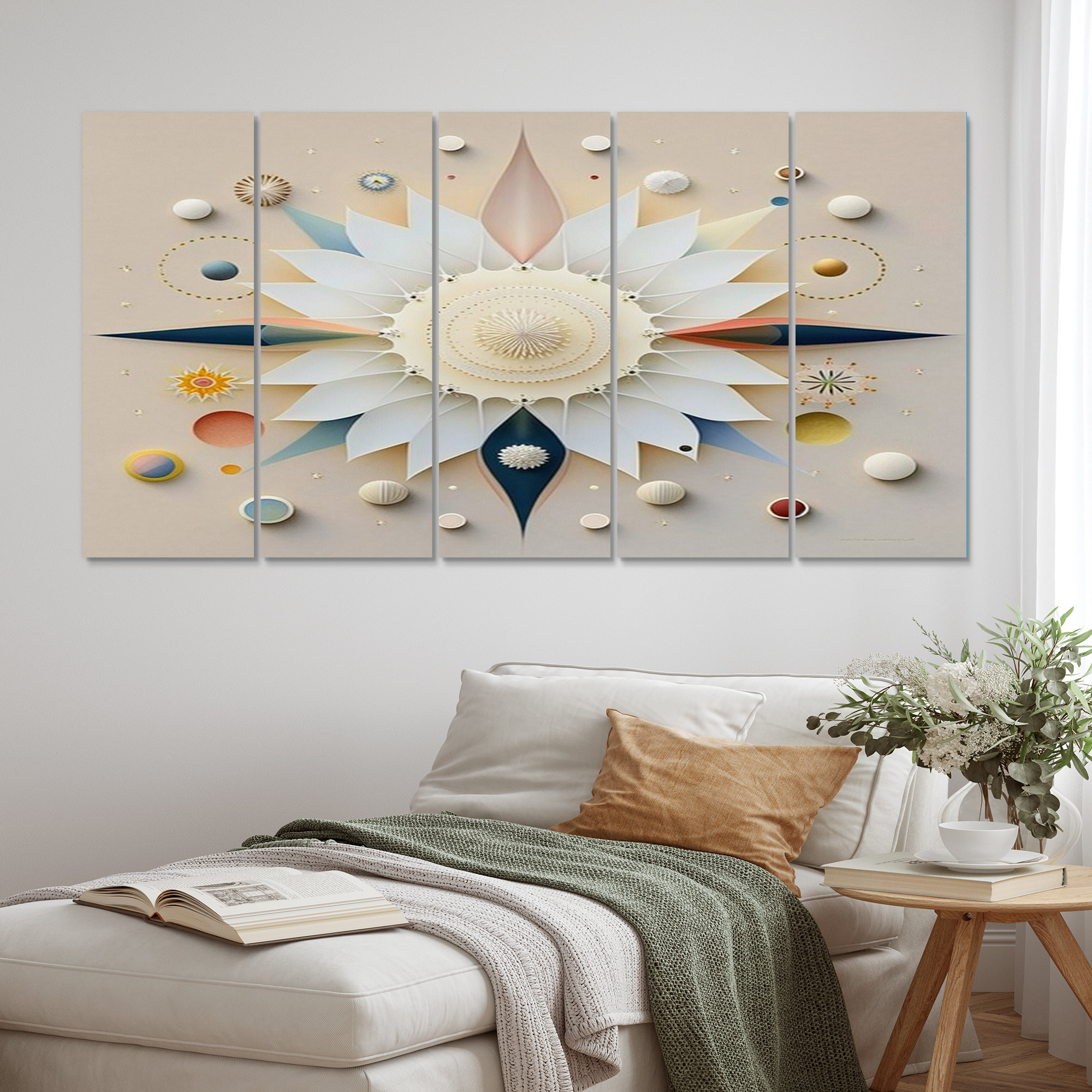 George Oliver Visionary Dream Retro Mandala On White V - Abstract ...