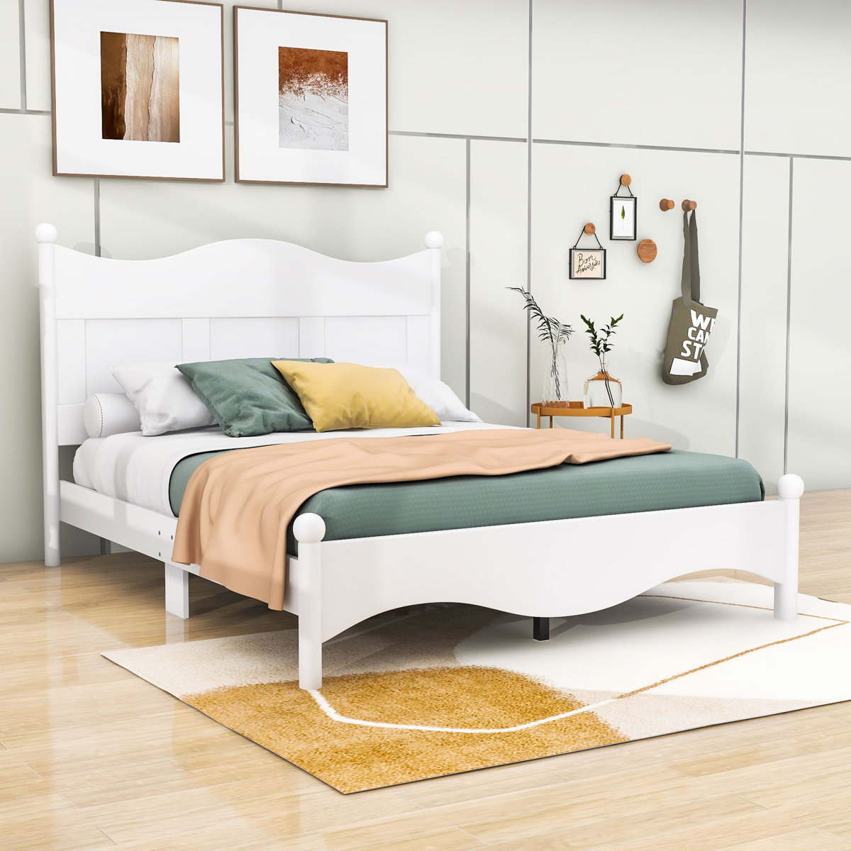 Alcott Hill® Eulee Queen Size Vintage-Inspired Wood Platform Bed Frame ...