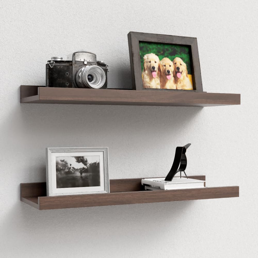Hokku Designs Floating Shelves Set Of 2, Wall Mounted Display Shelves ...