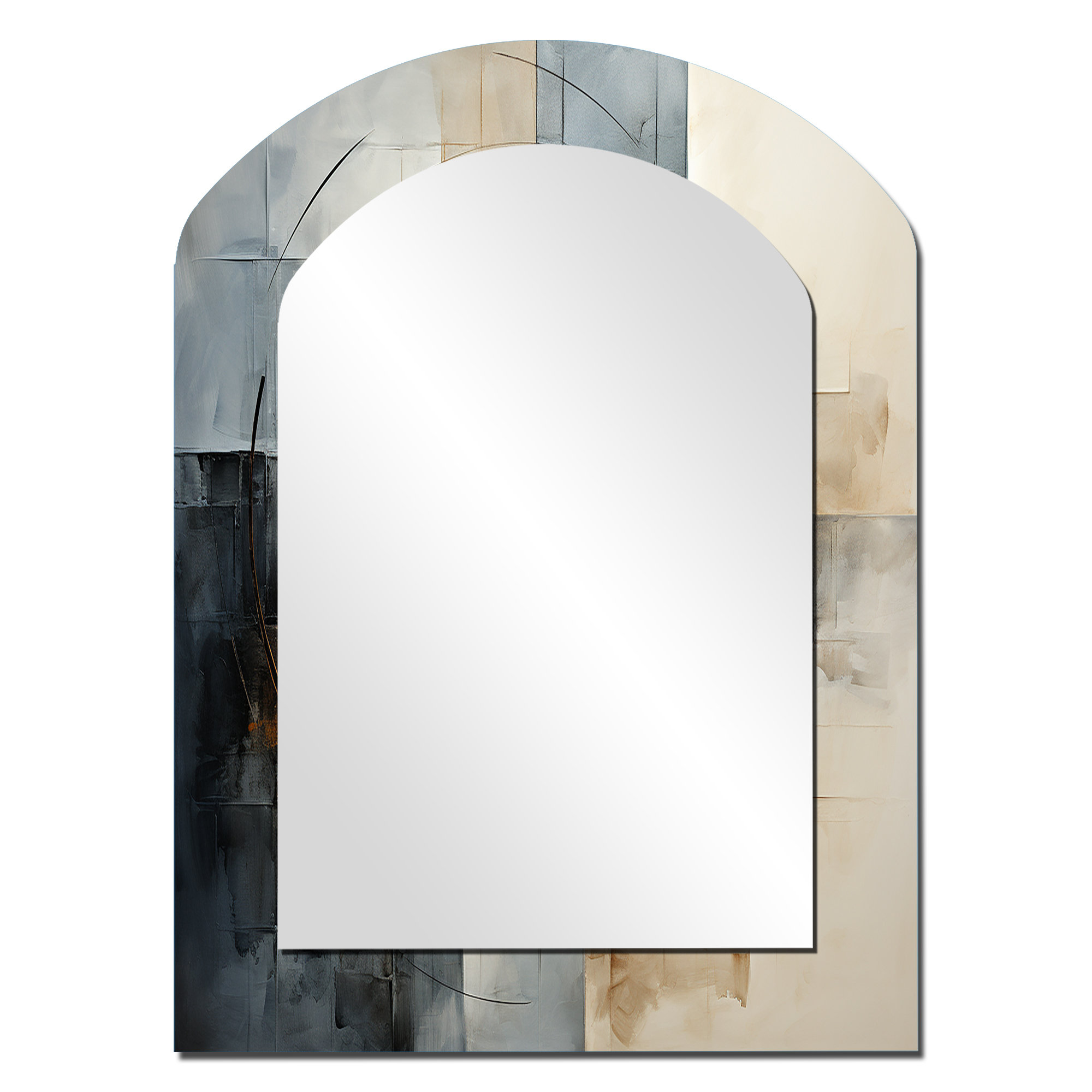 East Urban Home Gold Grey Gleaming Geometry VI - Abstract Collages Arch ...