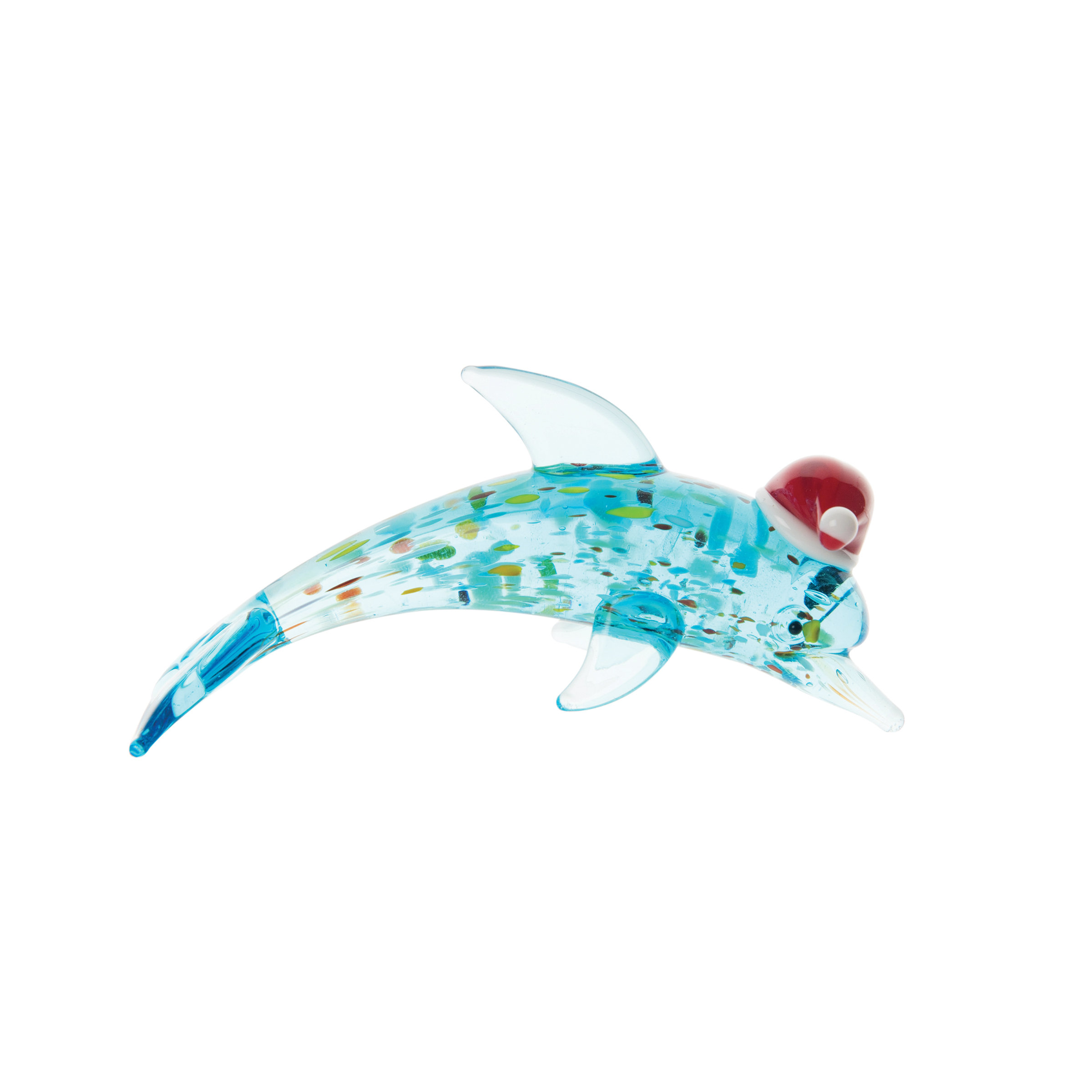 The Holiday Aisle® Dolphin W/Santa Hat Figurine | Wayfair