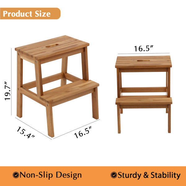 Redwood Rover Solid Wood Step Stool | Wayfair