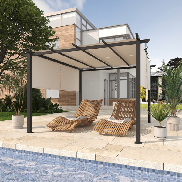 hodoyodo 10' X 10' Outdoor Pergola, Patio Pergola With Retractable ...