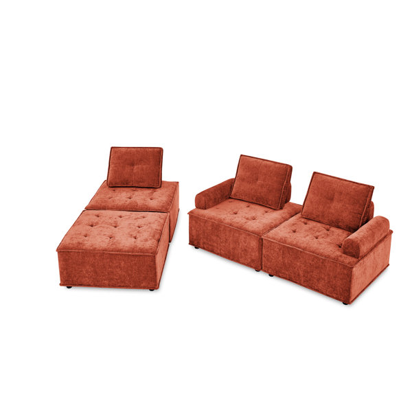 Latitude Run® Kyndyl 4 - Piece Upholstered Sectional | Wayfair