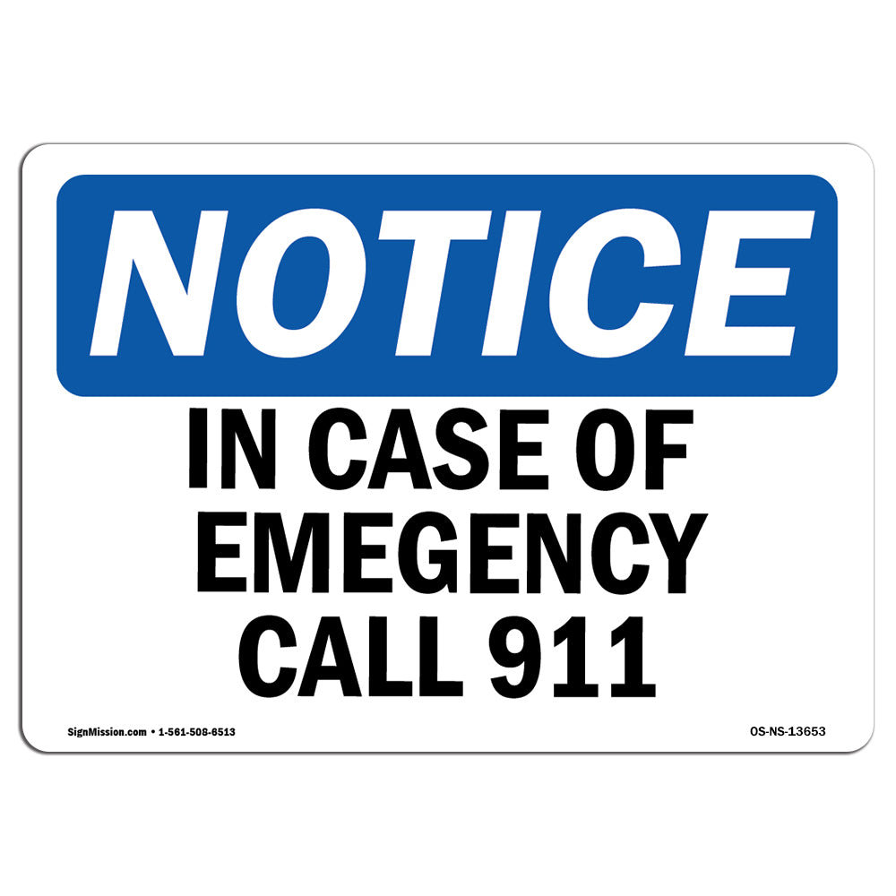SignMission In Case of Emergency Call 911 Sign | Wayfair