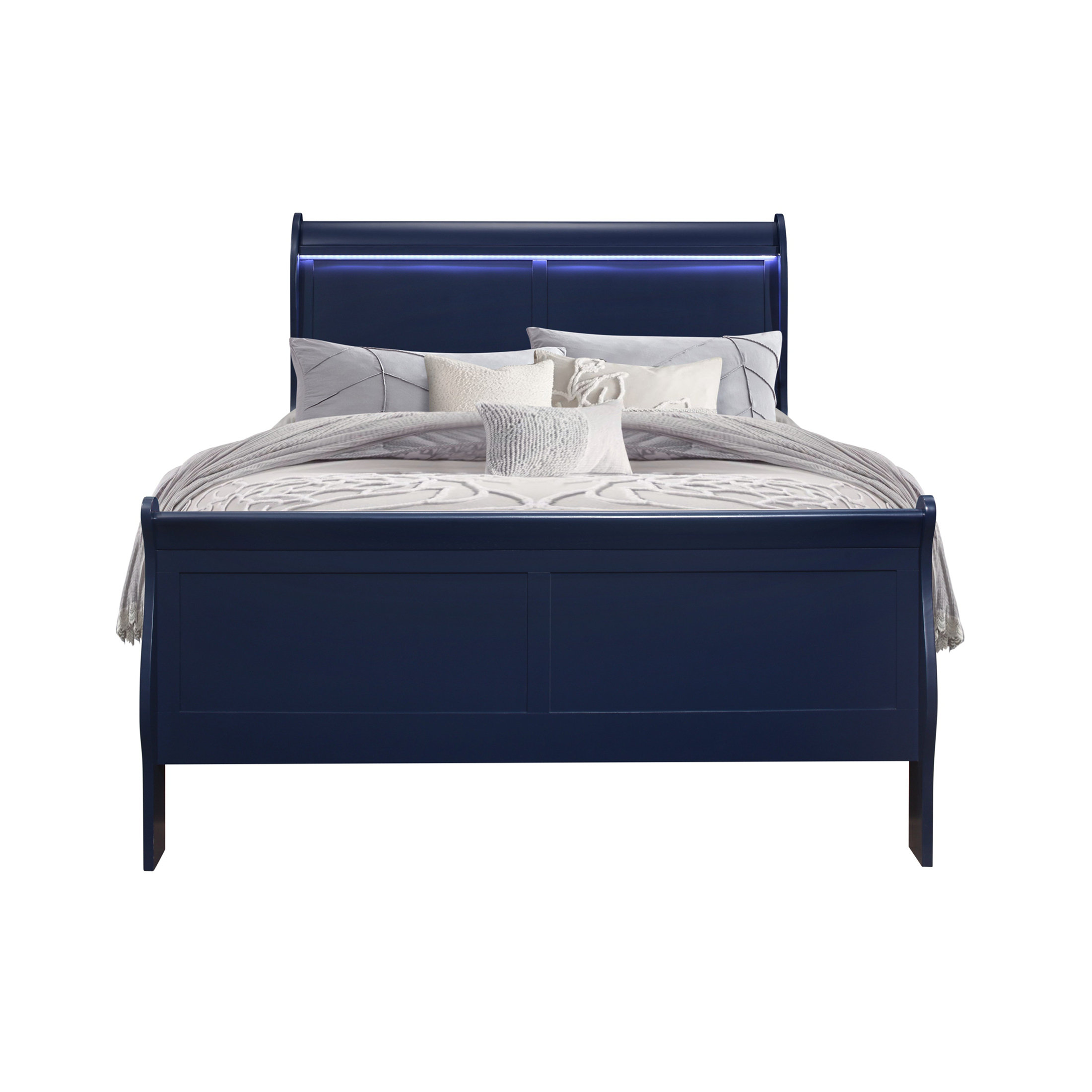 Latitude Run® CHARLSTON BLUE FULL BED WITH LED | Wayfair