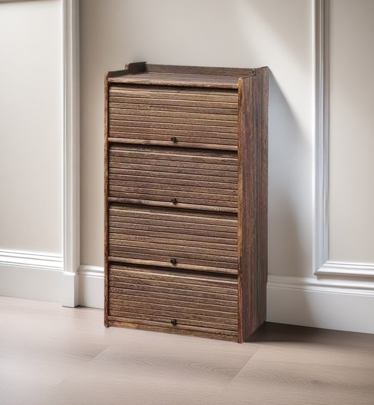 Rite Treasure 19.69" Tan Rectangular Solid Wood Shoe Storage | Wayfair