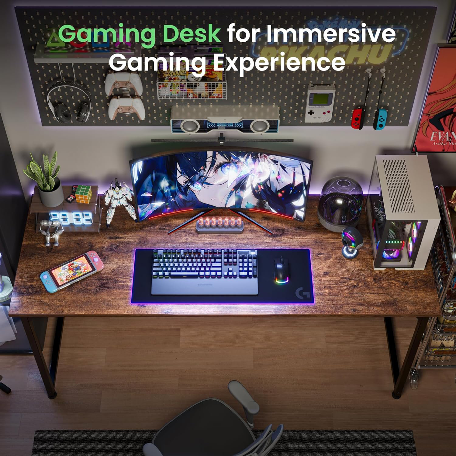 Home Spacious Computer Desk With Sturdy Metal Frame For Home Offices ...