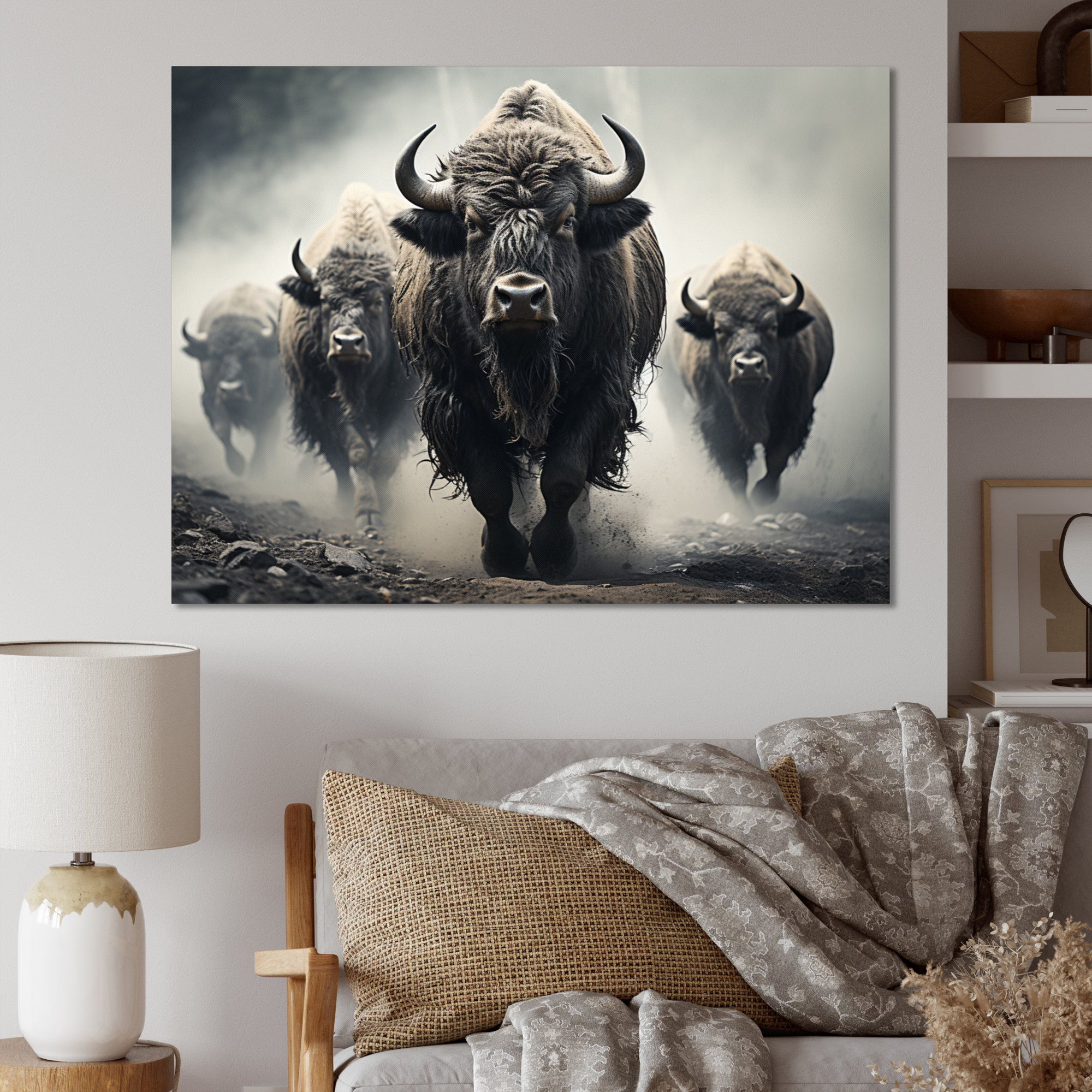 Union Rustic Grey Buffalo Gentle Guardians I - Buffalo Wall Art ...