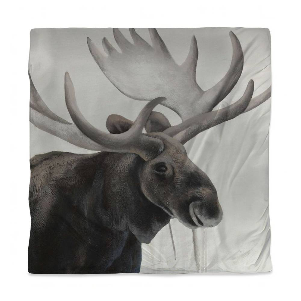 Begin Edition International Inc. Brown Rustic Moose Queen Duvet Cover ...