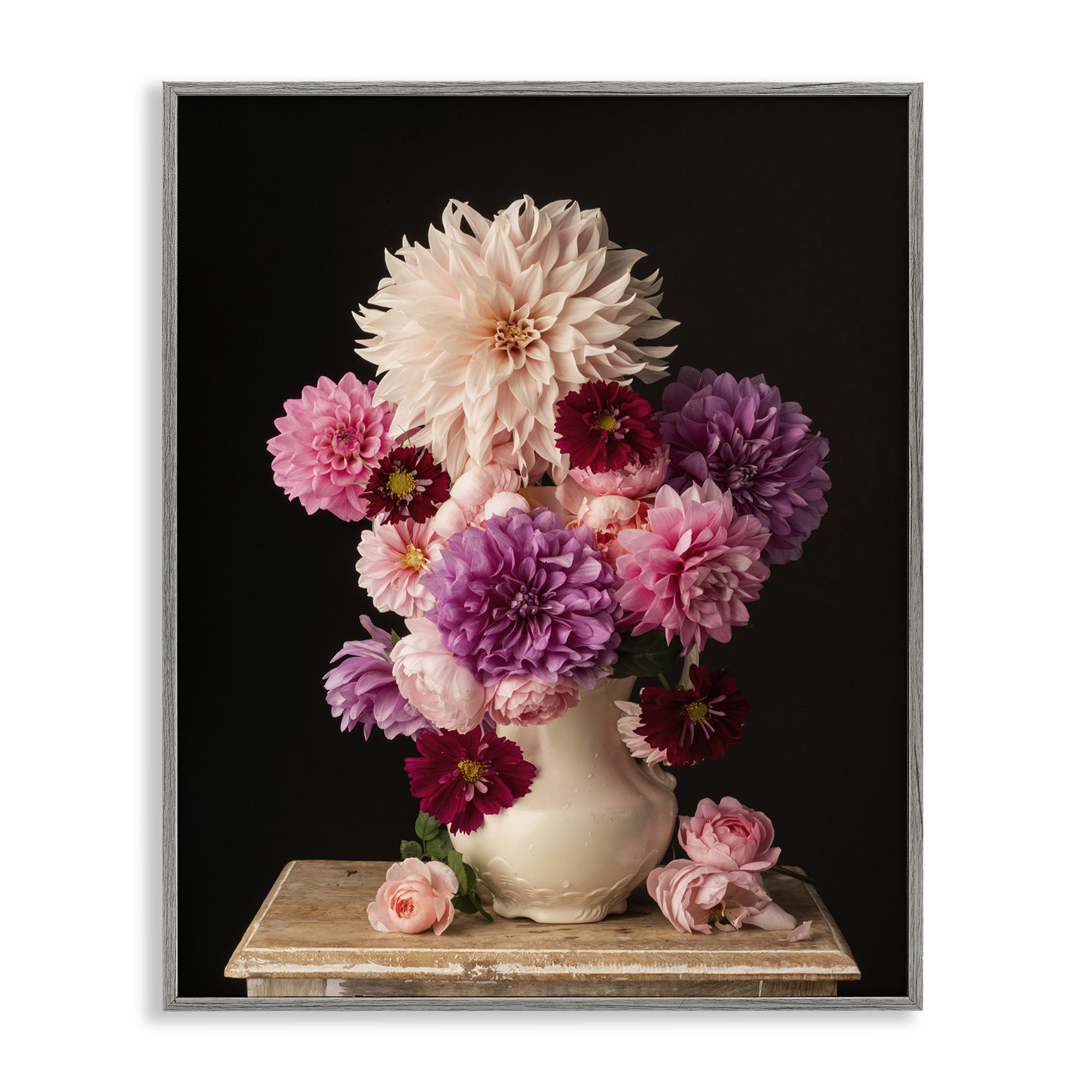 Winston Porter Full Dahlias Bouquet Giclee Art by Leah McLean | Wayfair