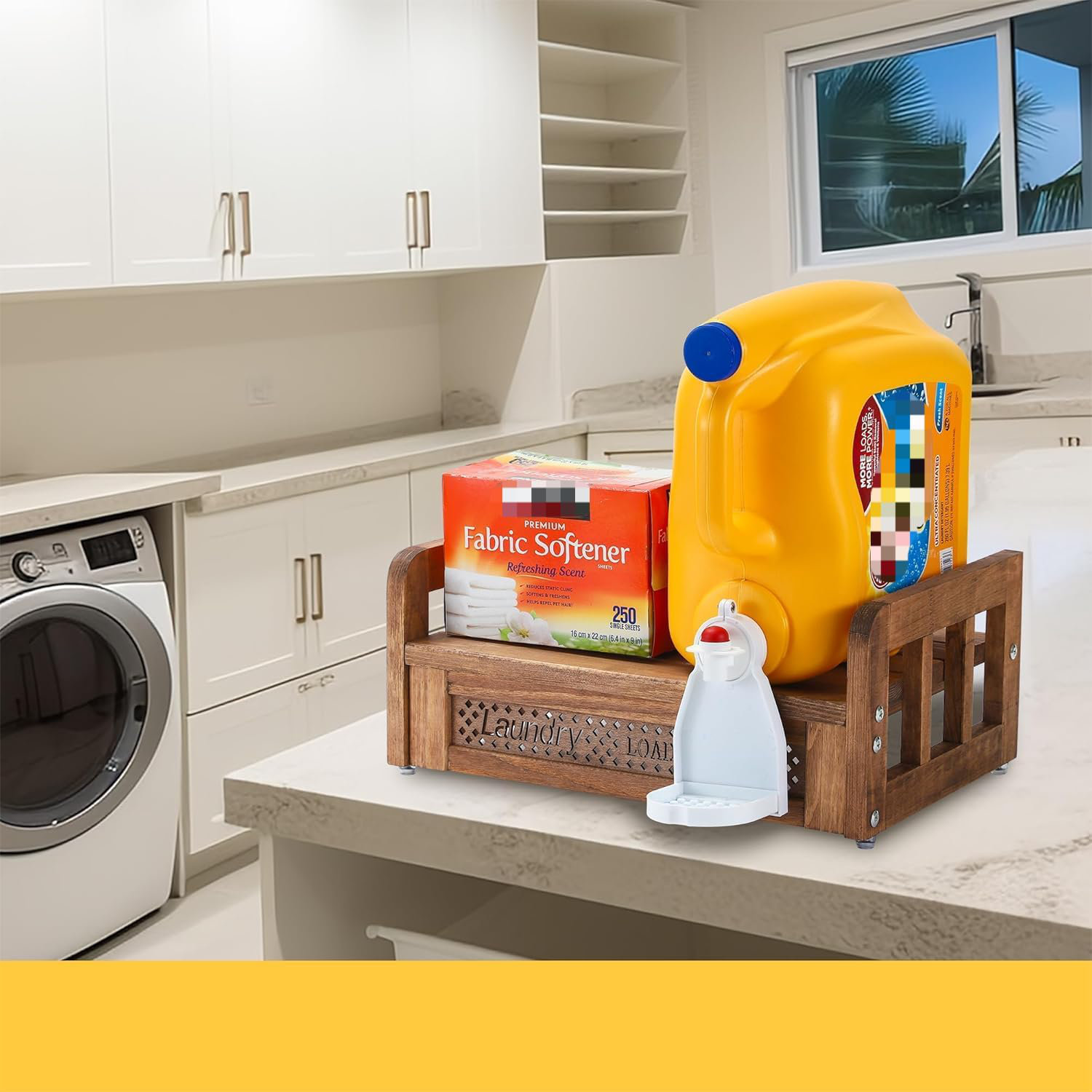 CHUANGWENYI Wall,Mountable Laundry Detergent Organizer, Light Brown ...