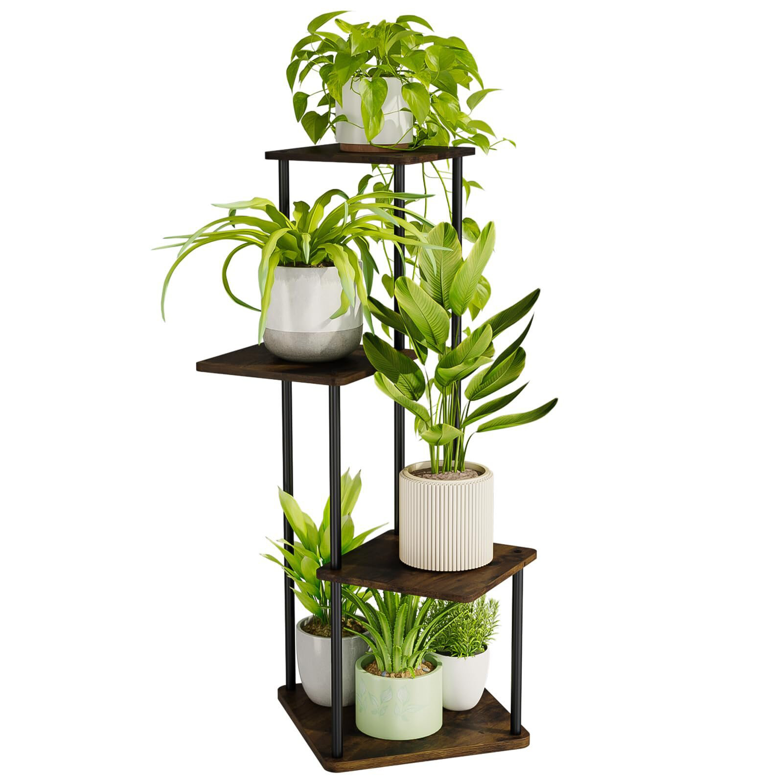 Arlmont & Co. 4 Tier Metal Small Plant Stand Indoor | Wayfair