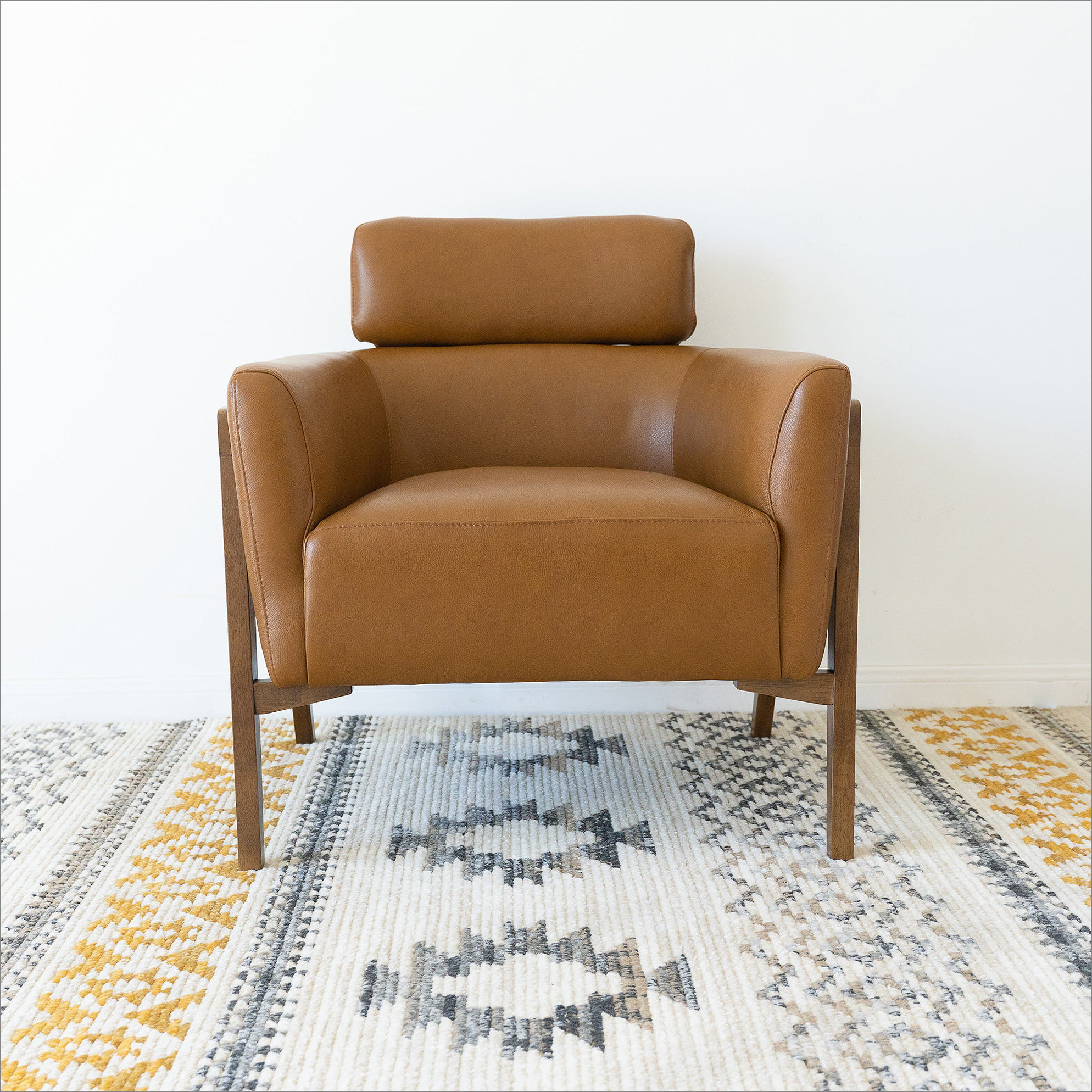 Corrigan Studio® Kayson Tan Leather Lounge Chair | Wayfair